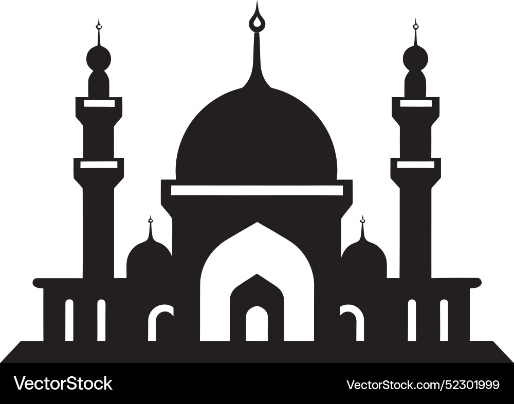 Contrast in black mosque minimalism blac Vector Image
