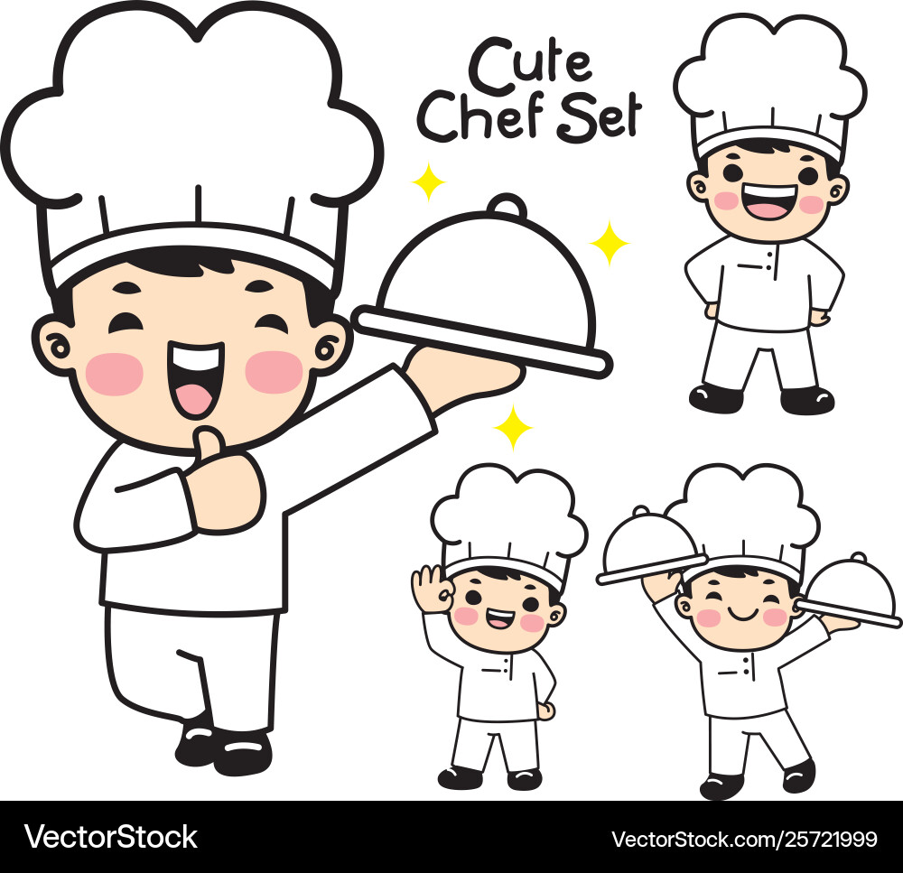 Cute Chef Character Set Royalty Free Vector Image