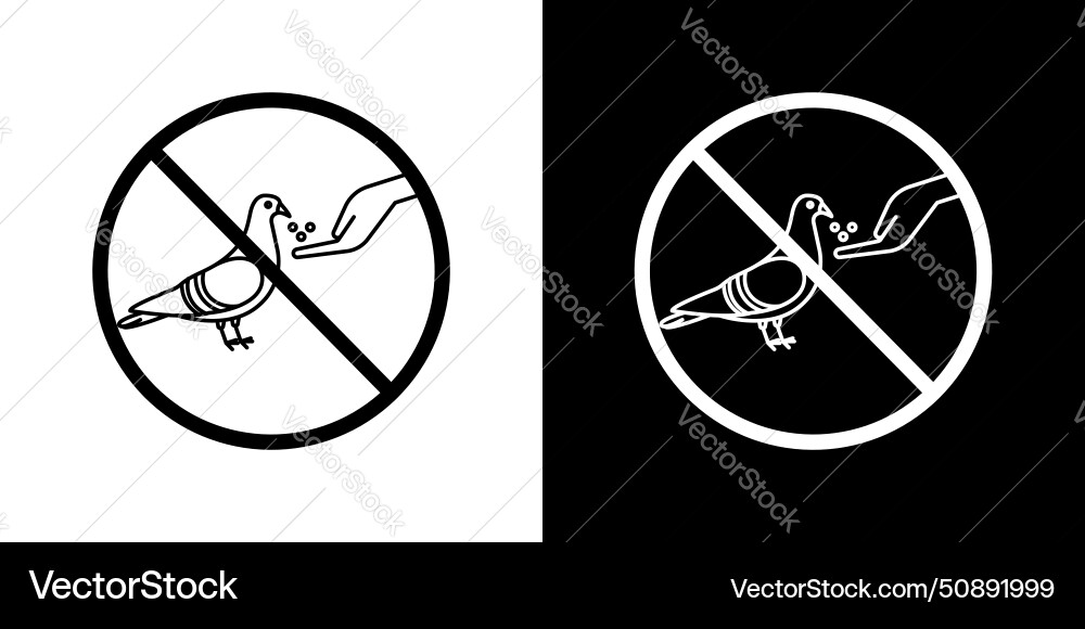 Do not feed birds sign icon set forbidden Vector Image