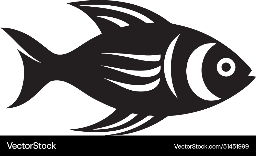 Fish - black and white isolated icon Royalty Free Vector