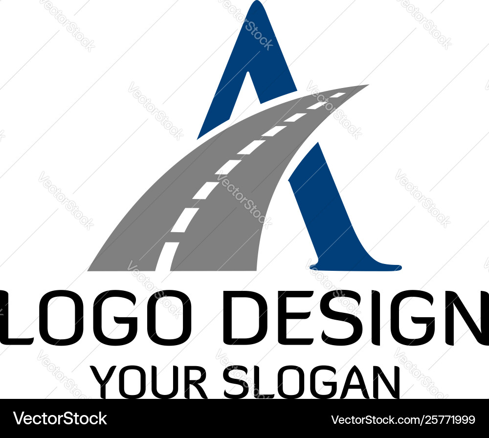 Letter A Road Logo Royalty Free Vector Image - VectorStock