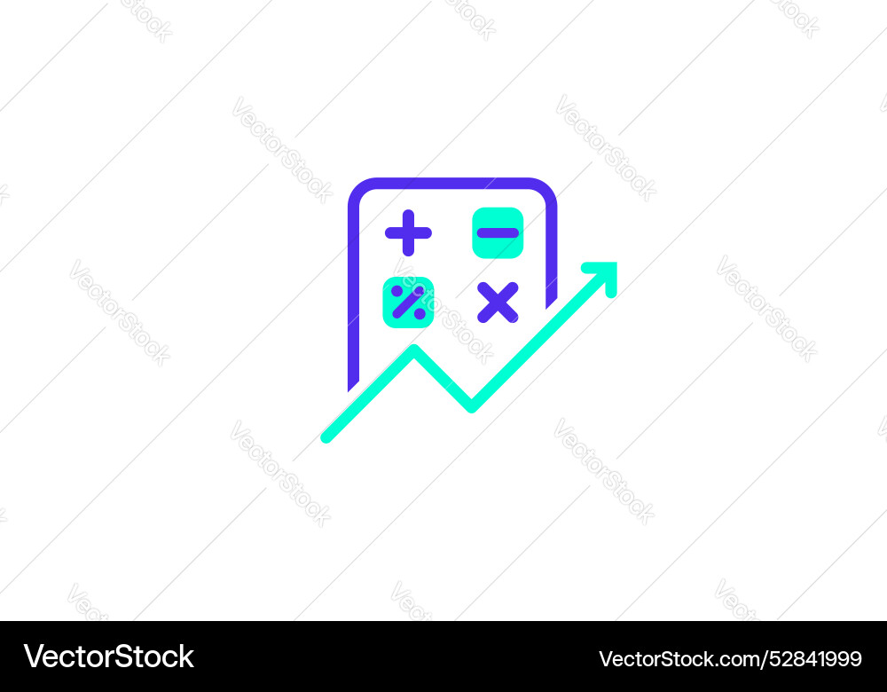 Logo phone and arrow math symbols accounting Vector Image