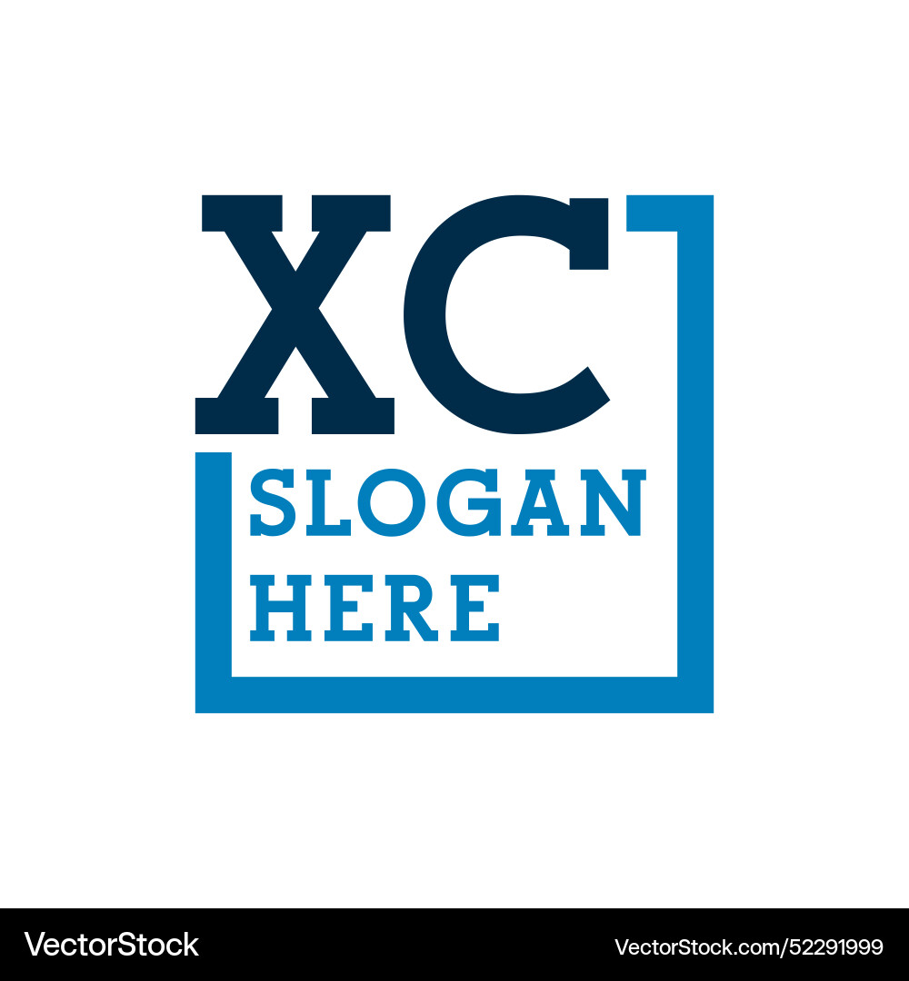 Minimal initials logo letters x and c xc initial Vector Image