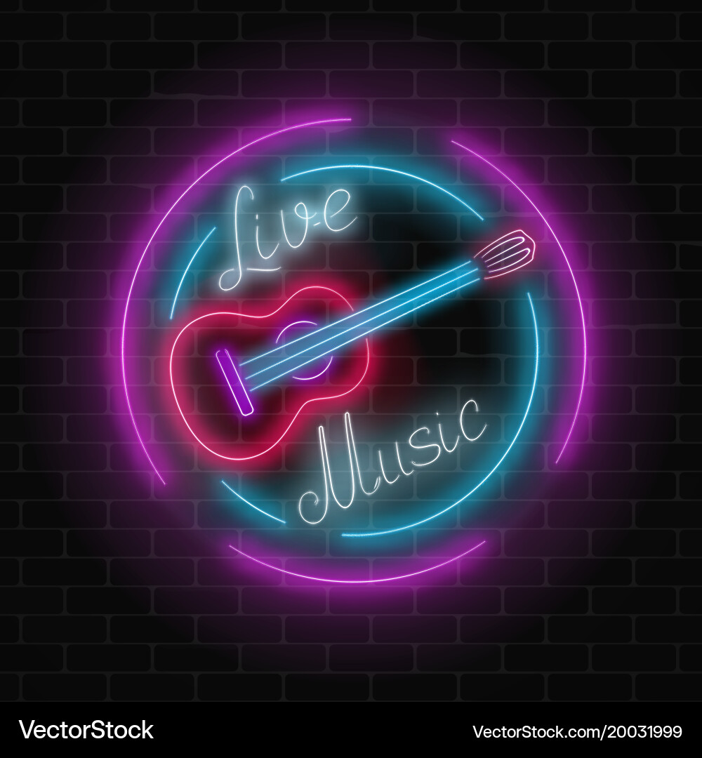 Neon Music Bar Sign Royalty Free Vector Image - VectorStock