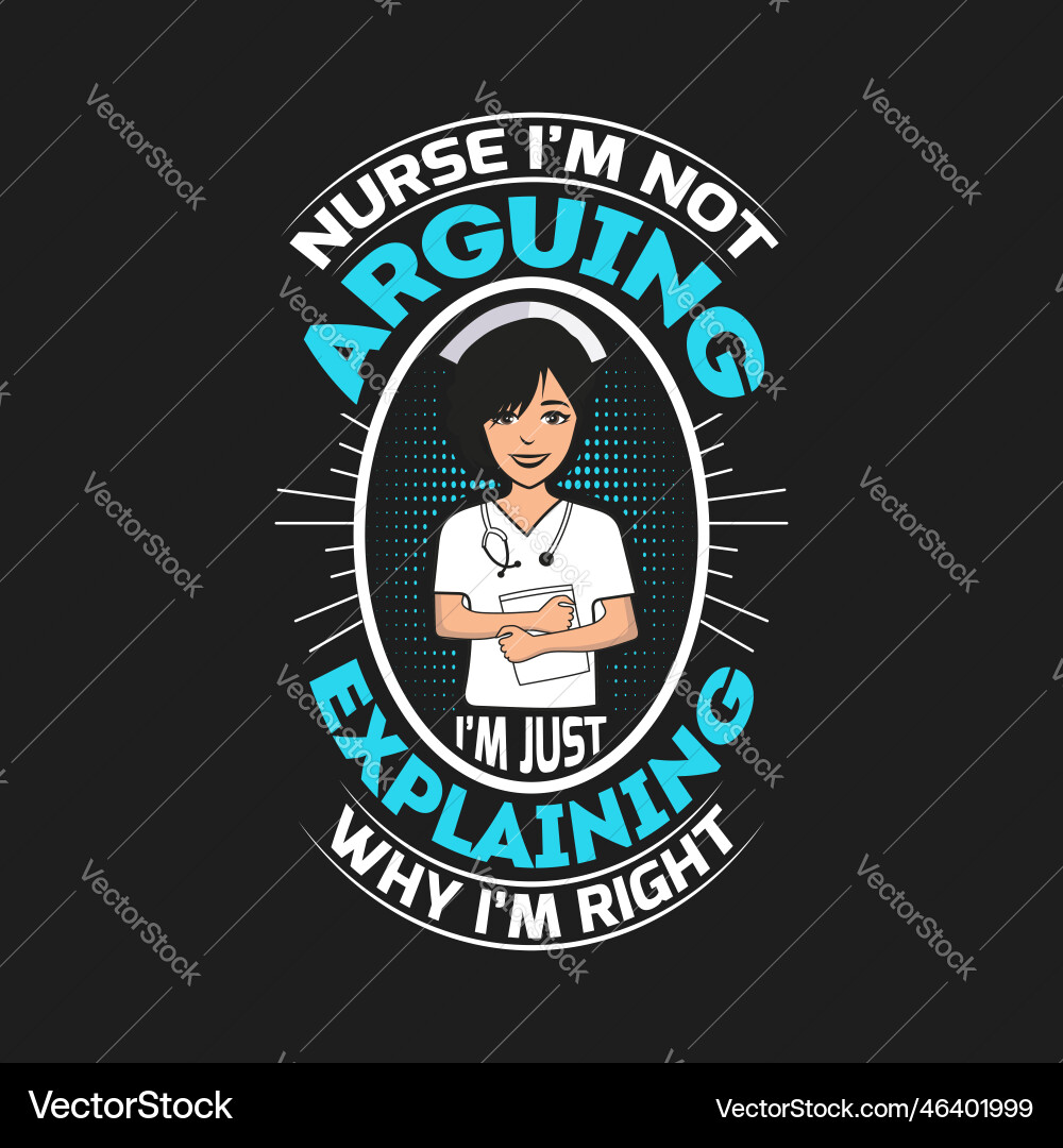 Nurse typographic slogan design Royalty Free Vector Image