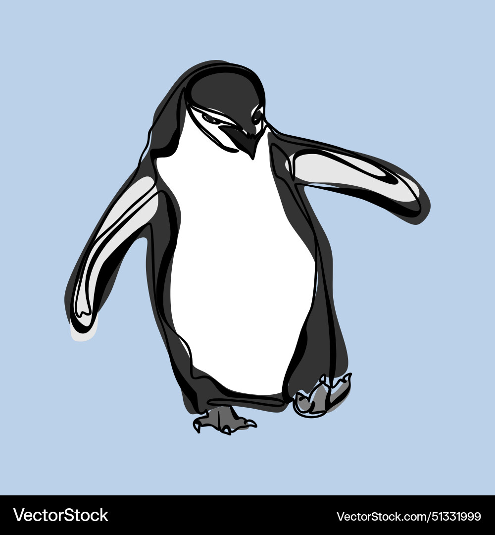Penguin cartoon style isolated Royalty Free Vector Image