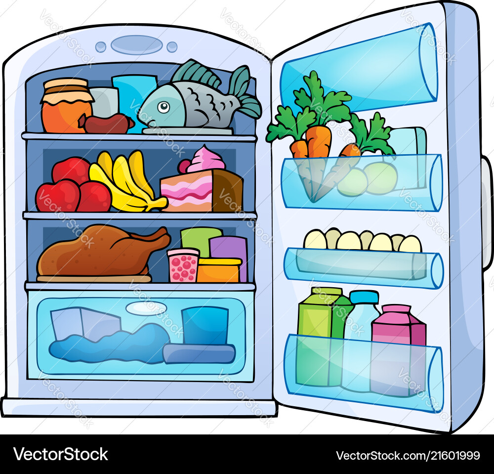 Refrigerator Food Display Royalty Free Vector Image