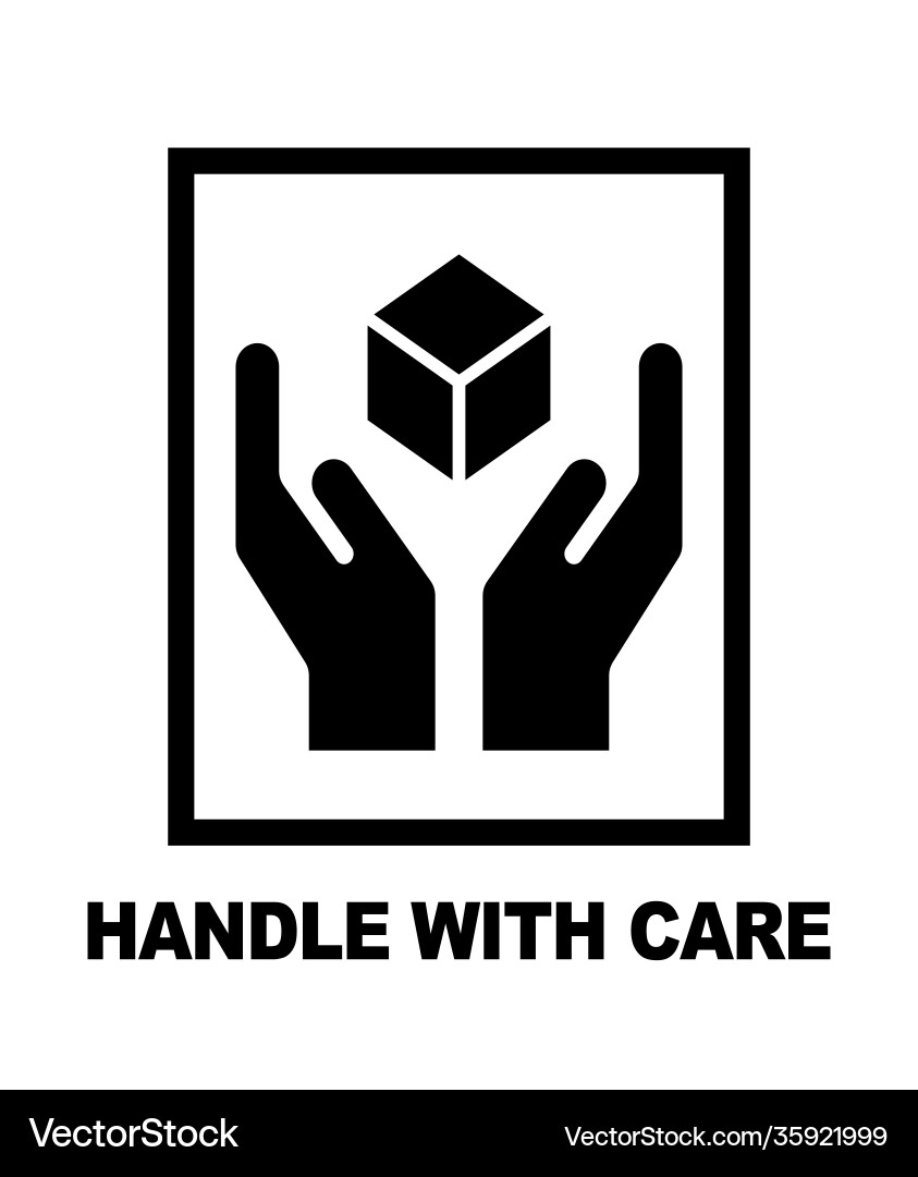 Symbol handle with care on white background Vector Image