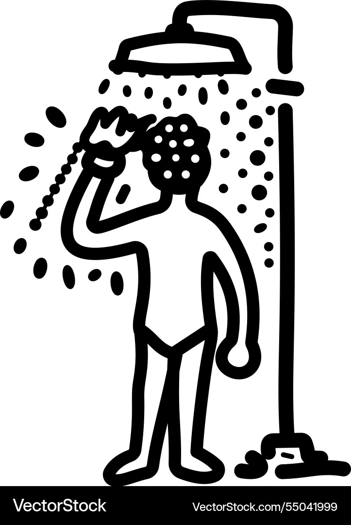 Taking shower Royalty Free Vector Image - VectorStock