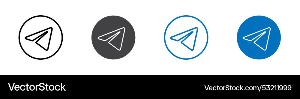 Telegram icon flat editable mark set Royalty Free Vector