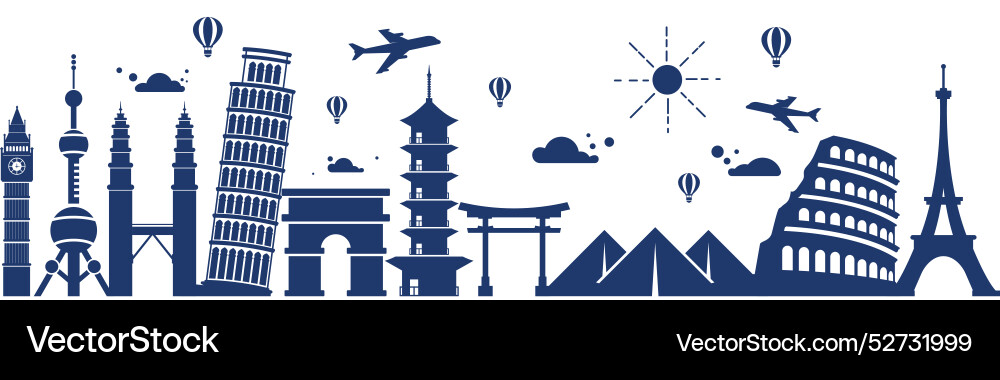 Tour travel around the world Royalty Free Vector Image