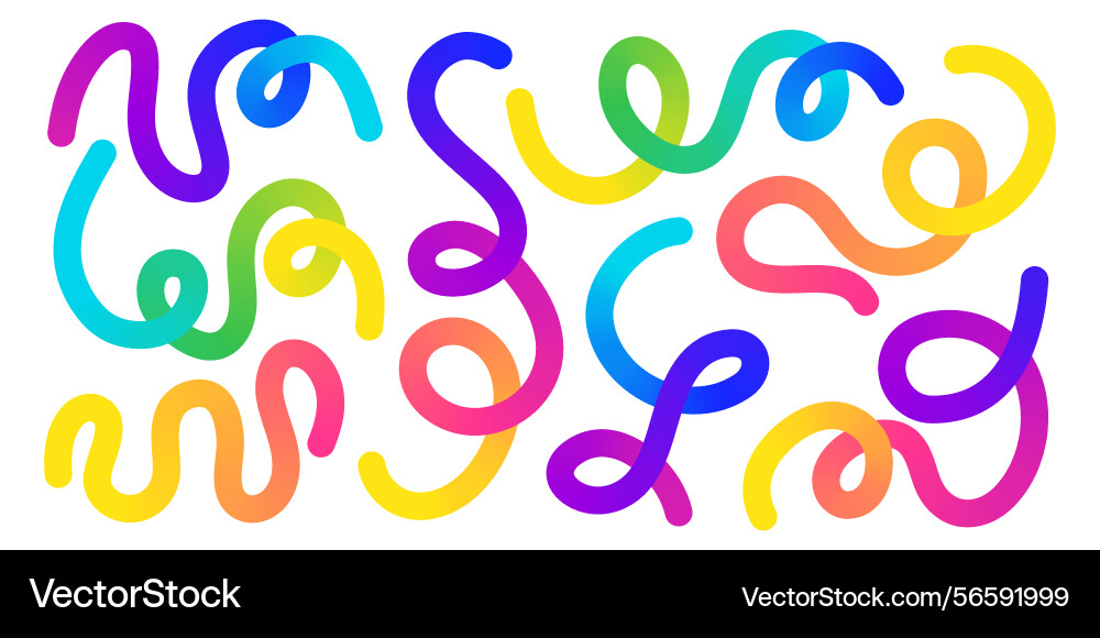 Winding curvy vivid swirls - looping sinuous Vector Image