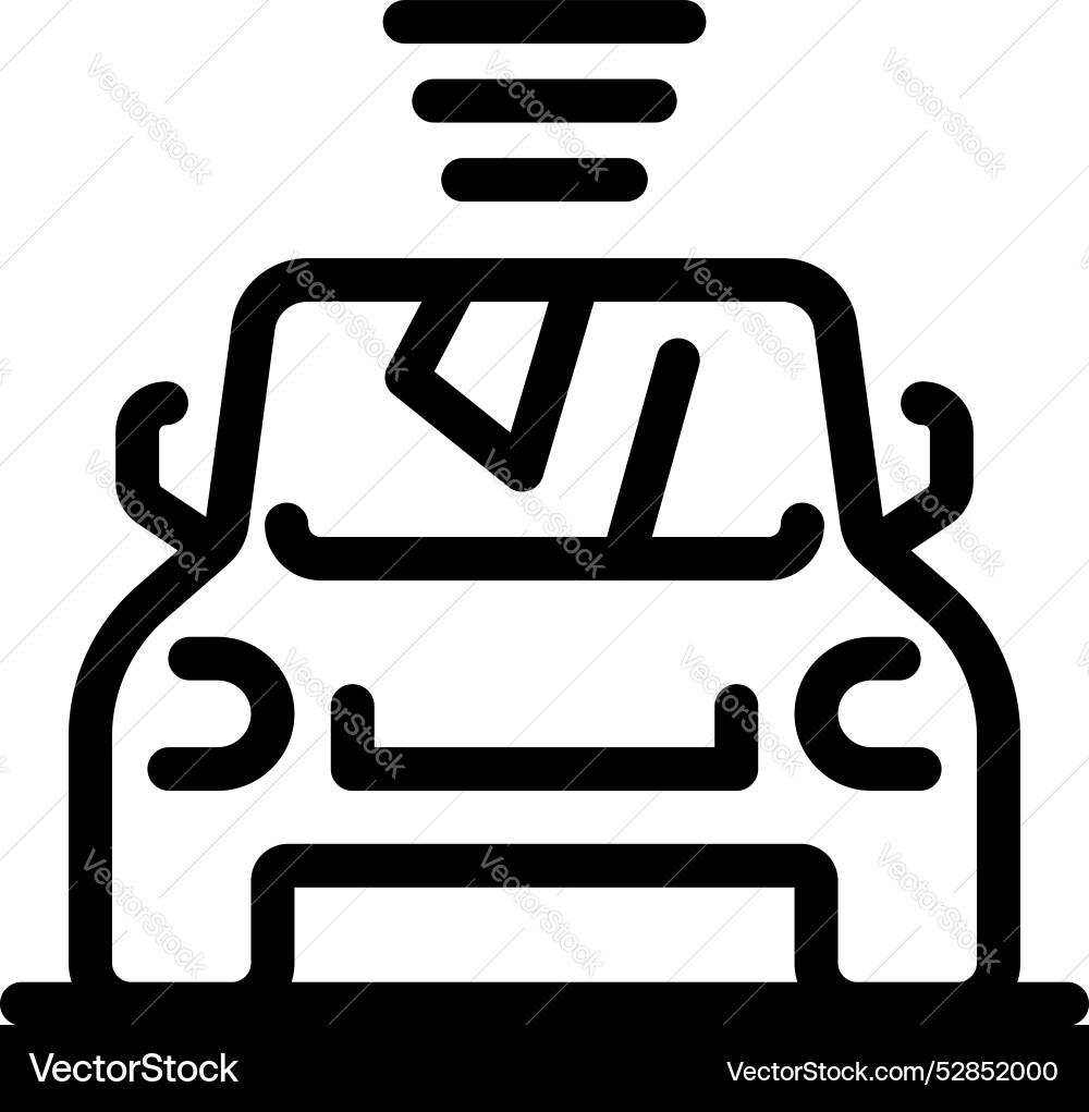 Car windshield being cleaned by windscreen wiper Vector Image