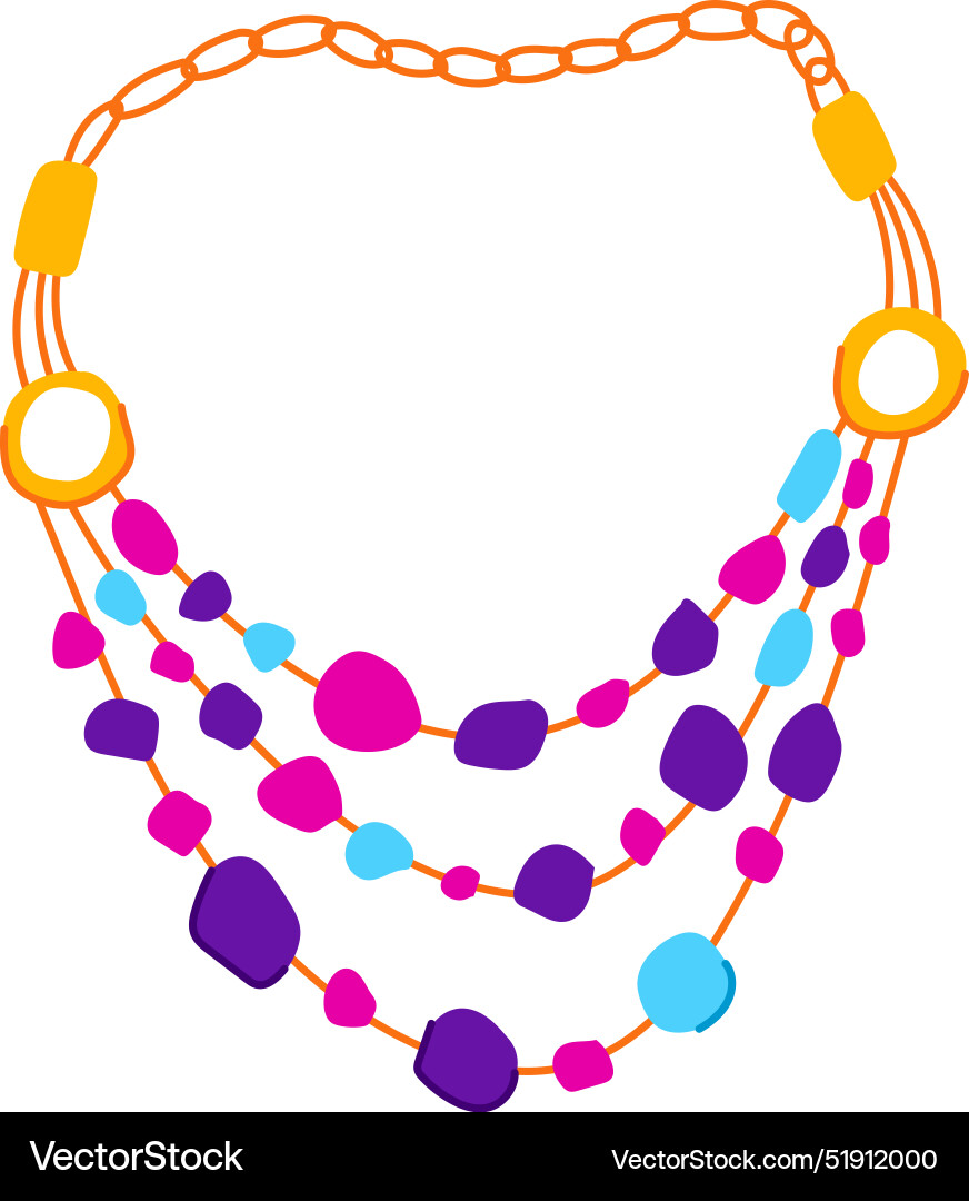 Chain beads necklace cartoon Royalty Free Vector Image