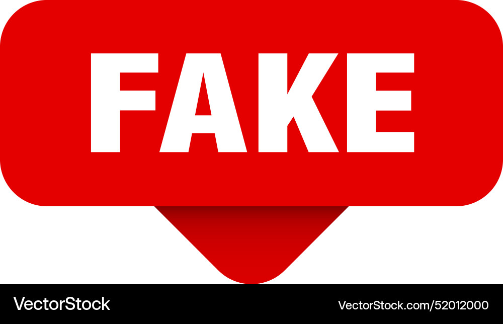 Fake sticker sign on transparent background Vector Image
