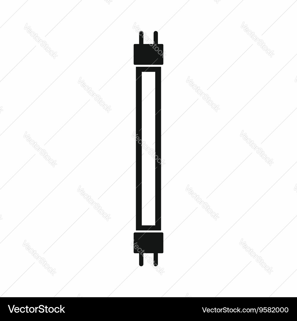Fluorescence lamp icon simple style Royalty Free Vector