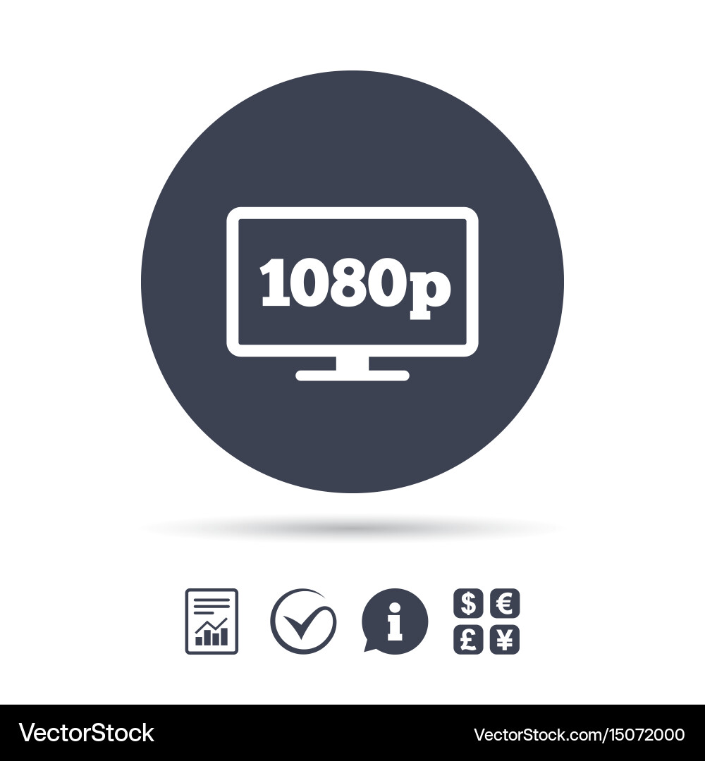 Full hd widescreen tv 1080p symbol Royalty Free Vector Image