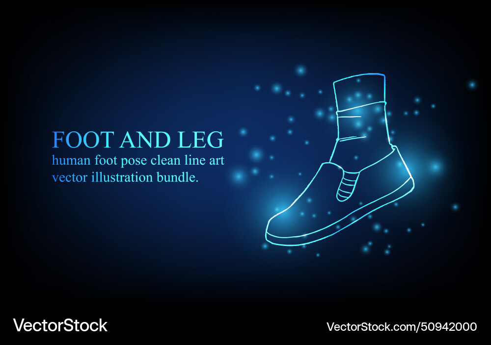 Human foot line and leg knee toe digital Vector Image