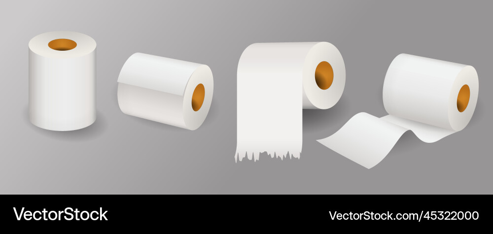 Realistic Toilet Paper Rolls Royalty Free Vector Image