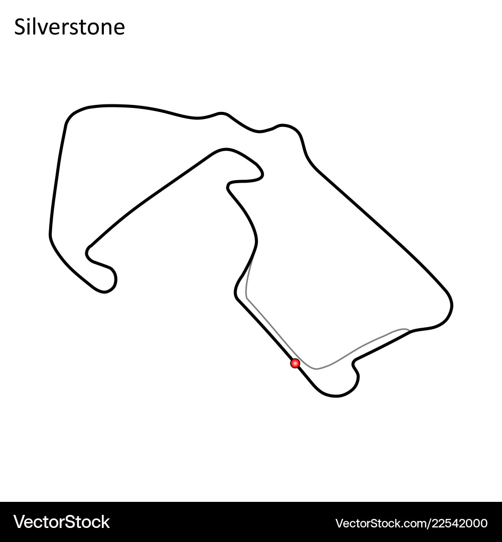Silverstone Circuit Race Track Royalty Free Vector Image