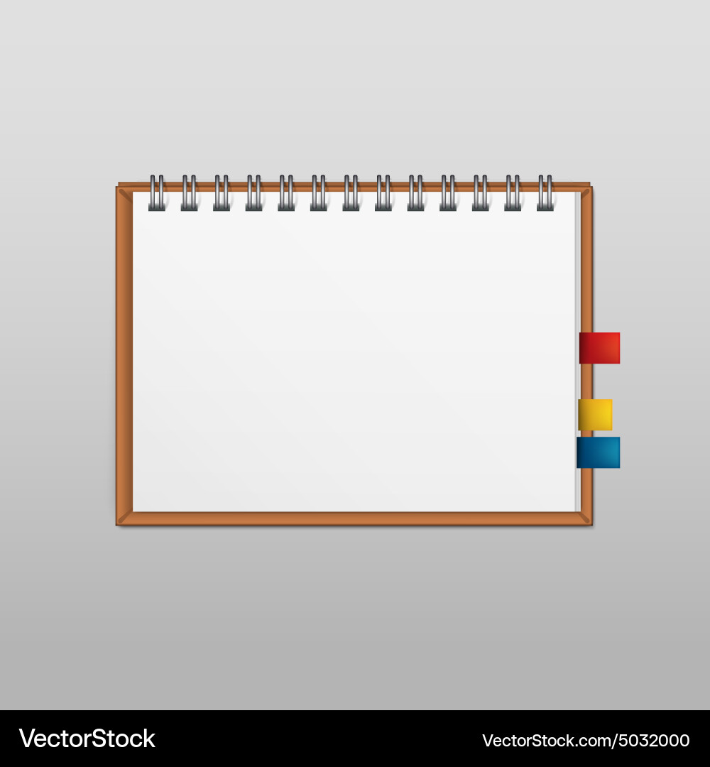White blank paper note notebook page Royalty Free Vector