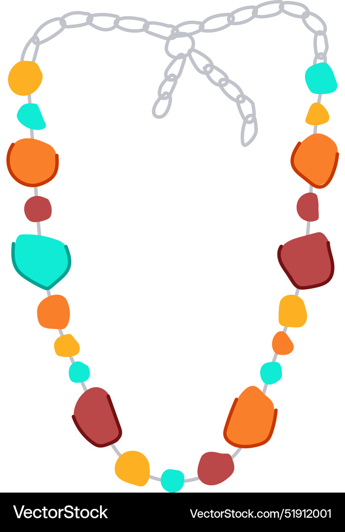 Colorful Bead Necklace Cartoon Royalty Free Vector Image