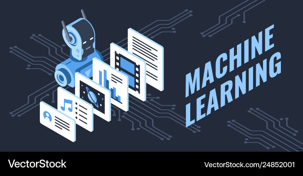 Colorful machine learning Royalty Free Vector Image