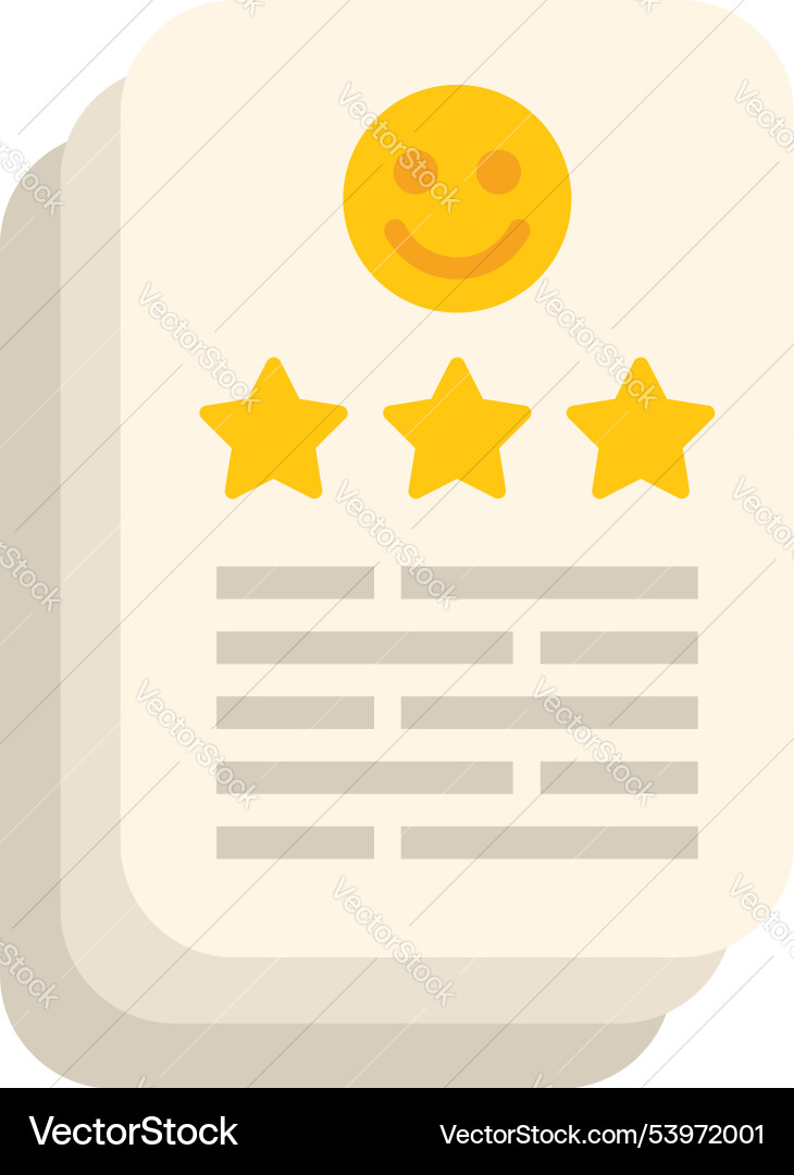 Customer feedback survey showing five star rating Vector Image