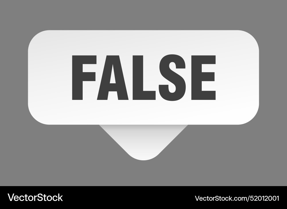 False sticker sign isolated on gray Royalty Free Vector