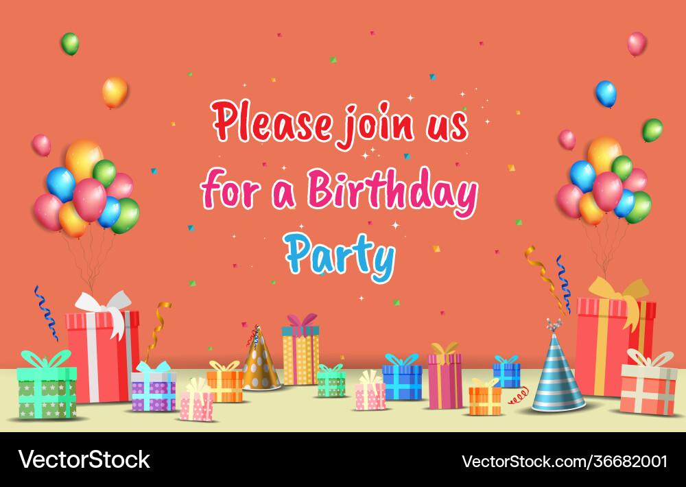 Happy birthday party with element Royalty Free Vector Image