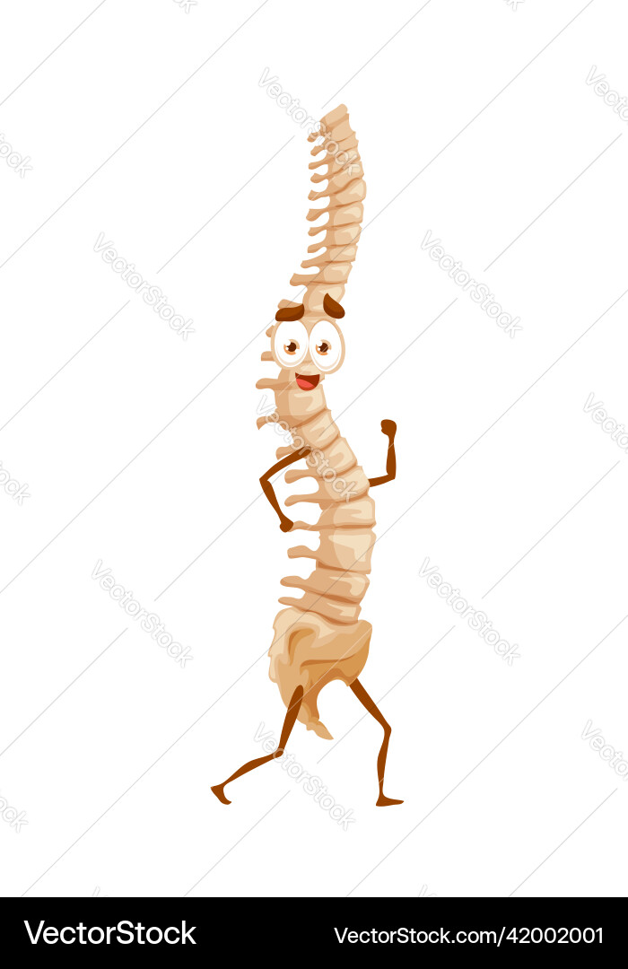 Human funny cartoon spine character backbone Vector Image