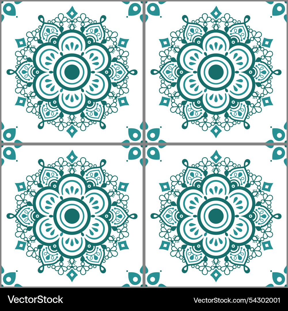 Indian style tiles seamless mandala pattern Vector Image