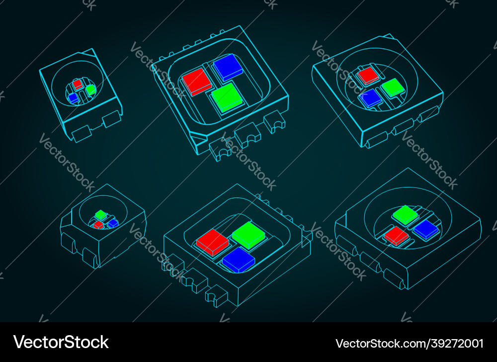 Led rgb set Royalty Free Vector Image - VectorStock