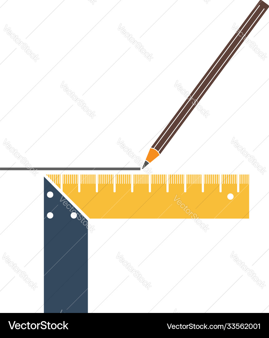 Pencil line with scale icon Royalty Free Vector Image