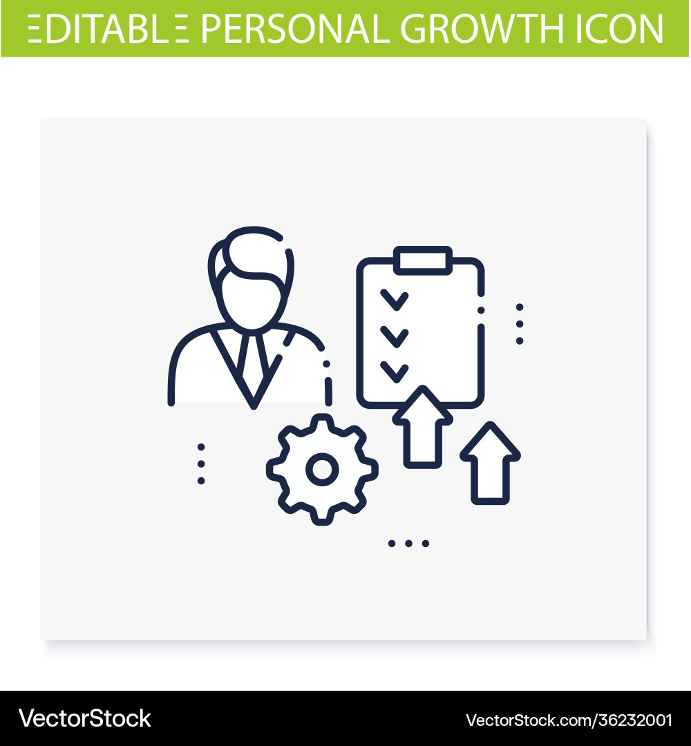 Personal development plan line icon Royalty Free Vector