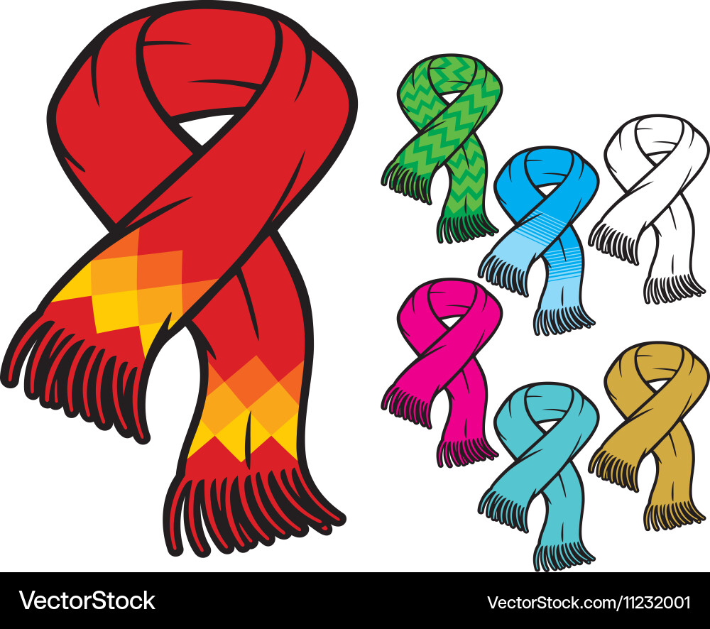 Scarf icon set Royalty Free Vector Image - VectorStock