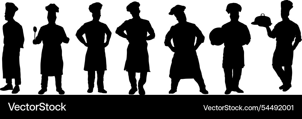 Set of cook silhouettes Royalty Free Vector Image