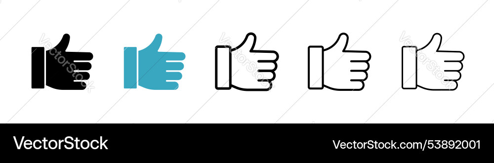 Thumb icon set Royalty Free Vector Image - VectorStock