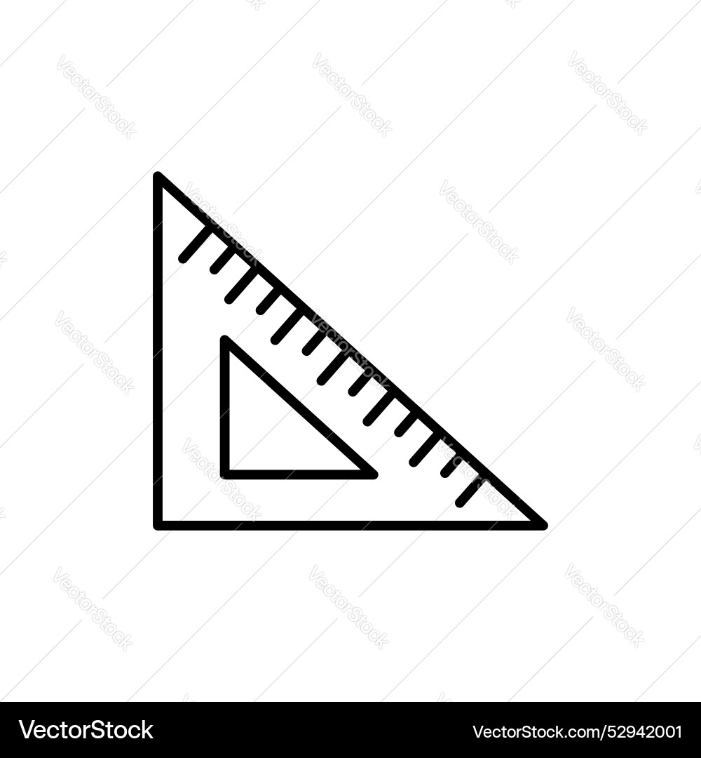 Triangle ruler icon set architect measure Vector Image