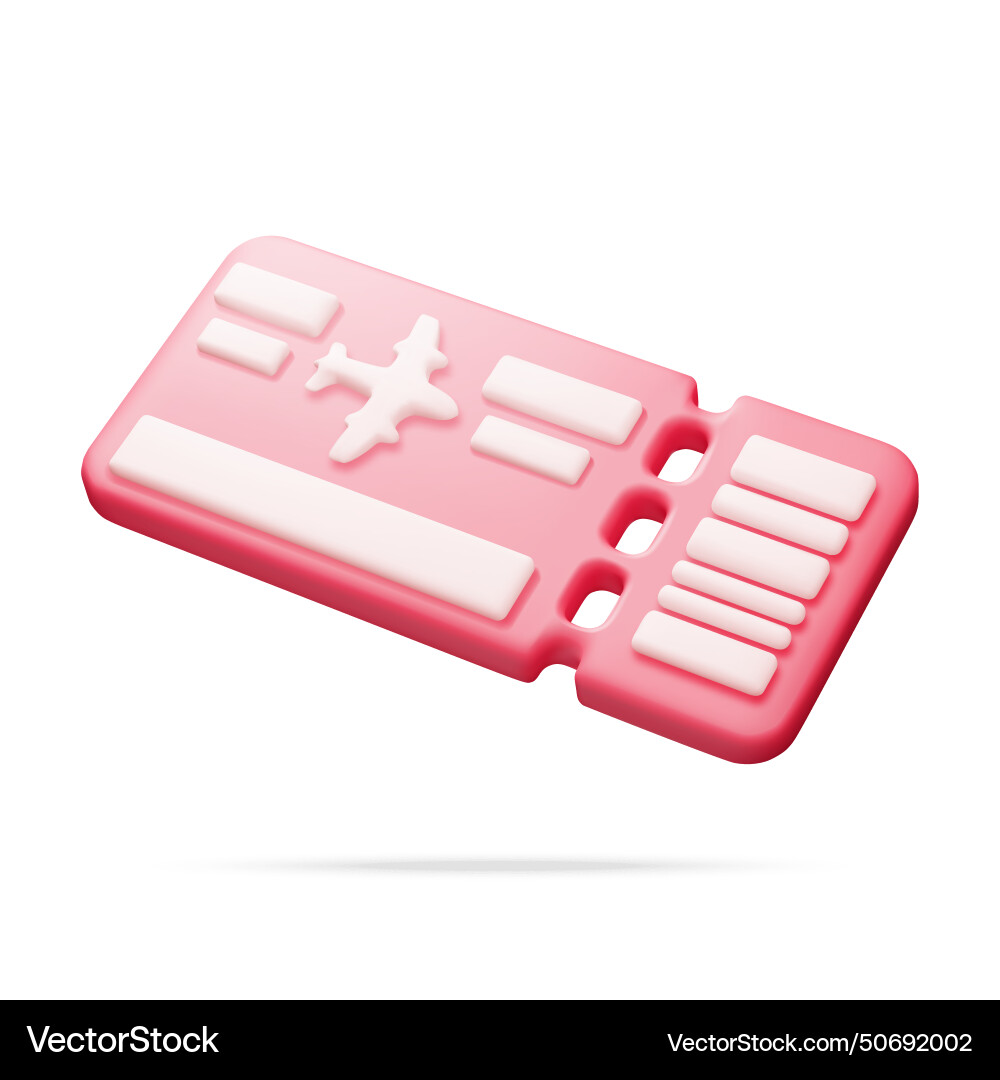 3d airline ticket or boarding pass isolated Vector Image