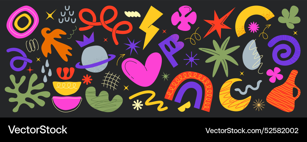 Abstract geometric shapes freeform figures Vector Image