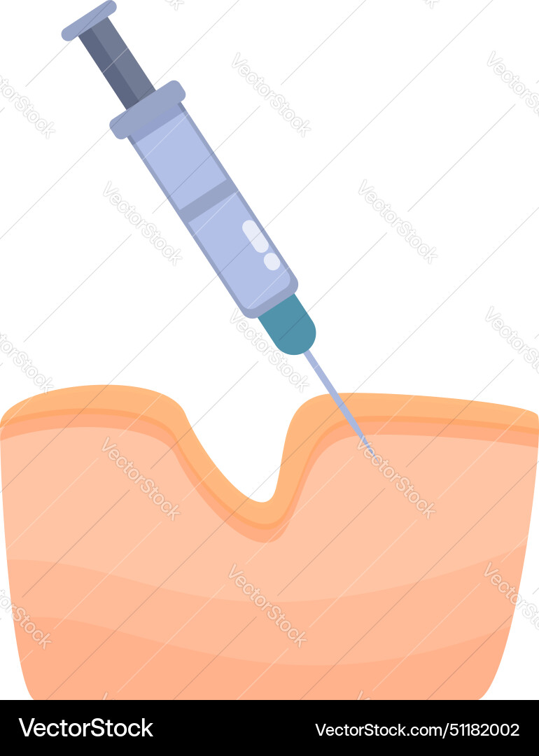 Botox injecting icon cartoon face Royalty Free Vector Image