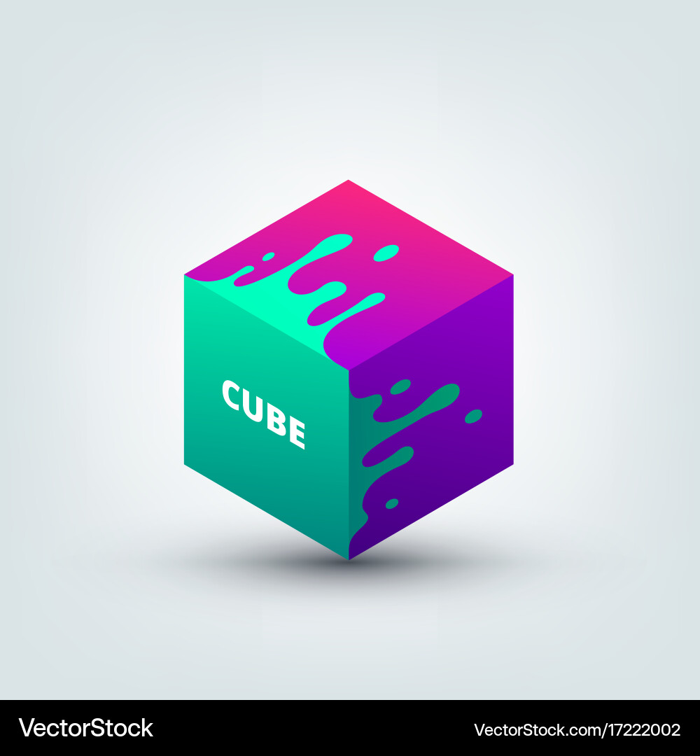 Colorful 3D Liquid Cube Royalty Free Vector Image