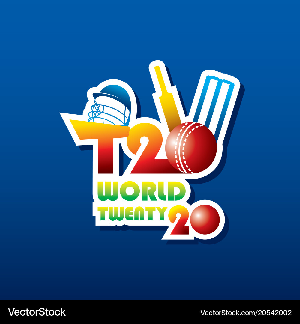 Cricket twenty world cup poster design Royalty Free Vector