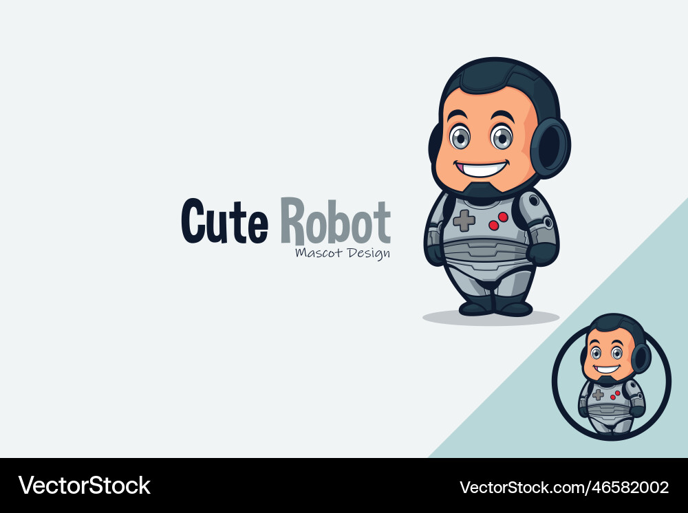 Cute robot mascot design Royalty Free Vector Image