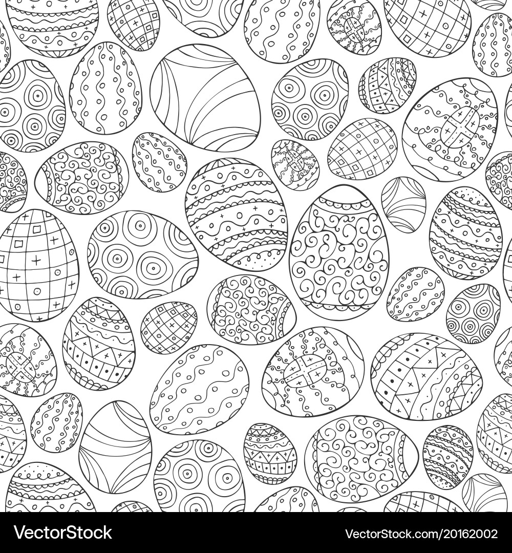 Doodle Easter Pattern Royalty Free Vector Image
