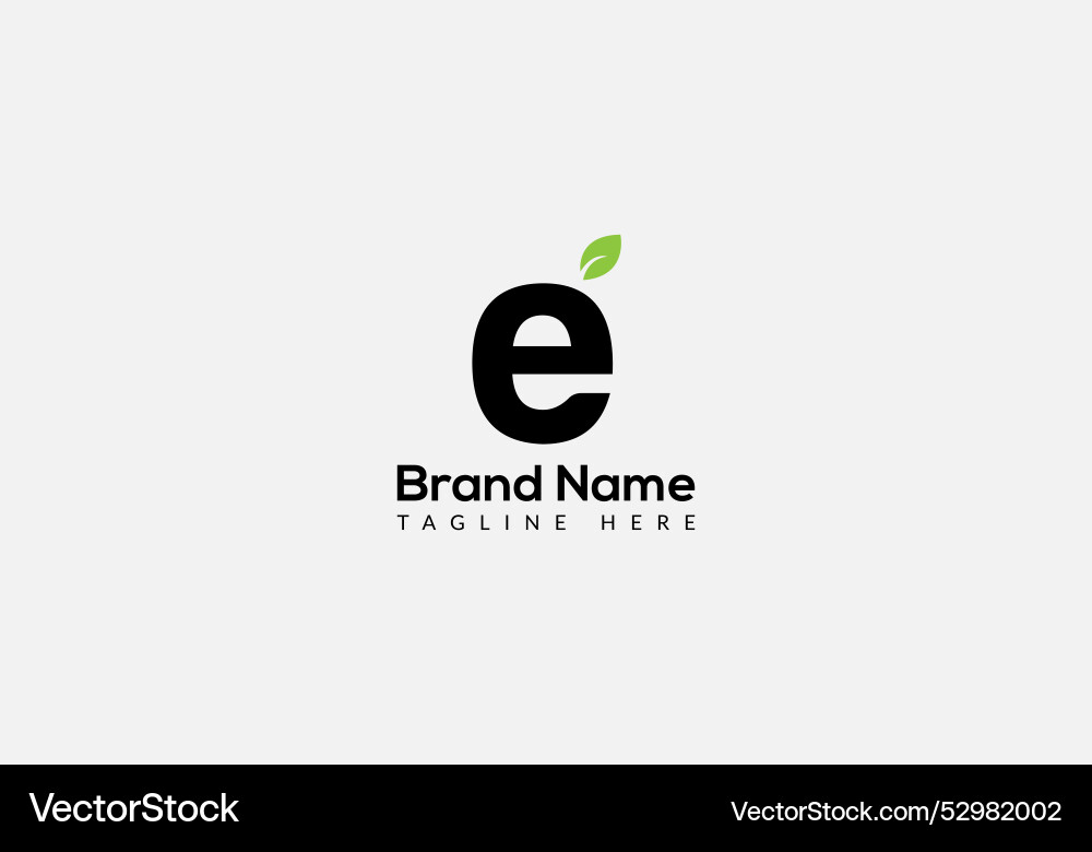 Eco logo on letter e template Royalty Free Vector Image