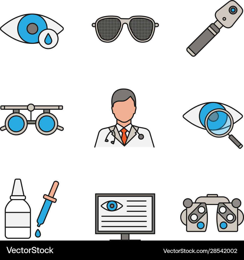Eye Care Icons - Medical & Vision Royalty Free Vector