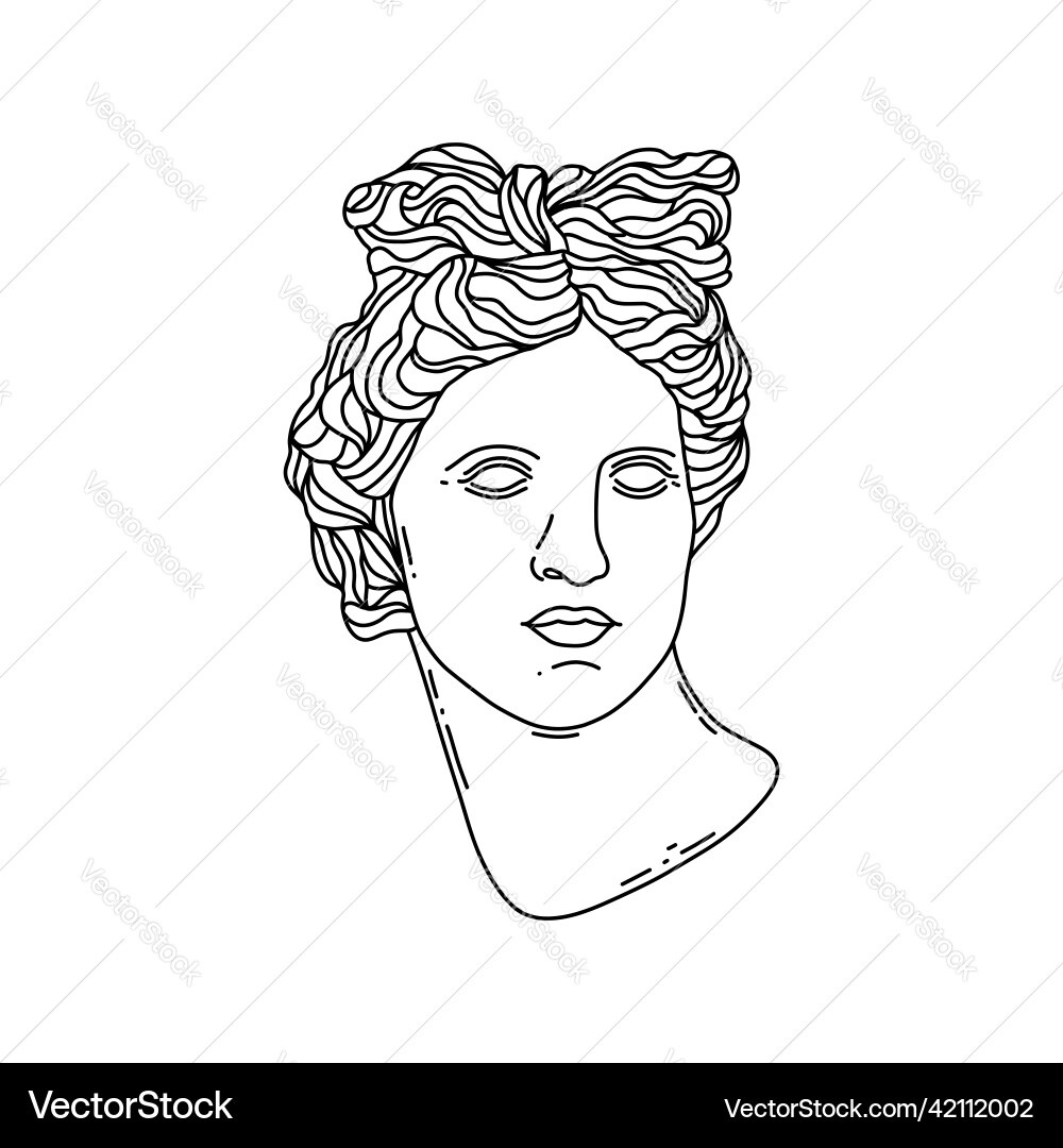 Greek god apollo in doodle style Royalty Free Vector Image
