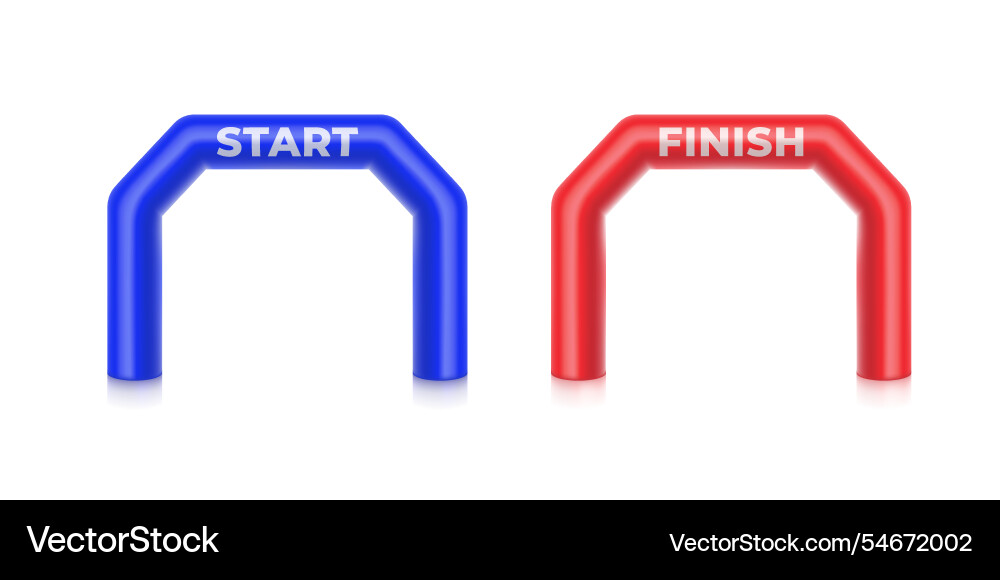 Inflatable gate start and finish line on white Vector Image